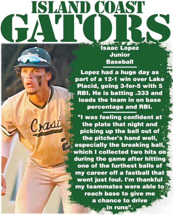 Lopez selected March Athlete of the Month - Cape Coral Breeze
